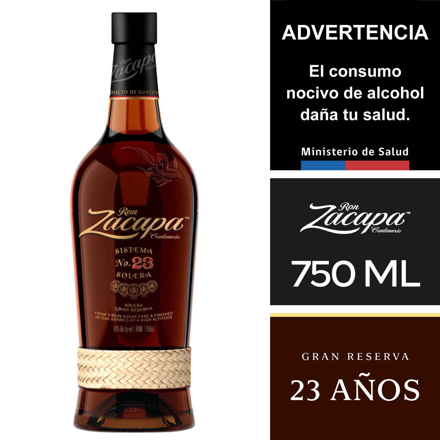 RON ZACAPA GRAN RESERVA 23 ANOS 750 ML – El Mundo del Vino