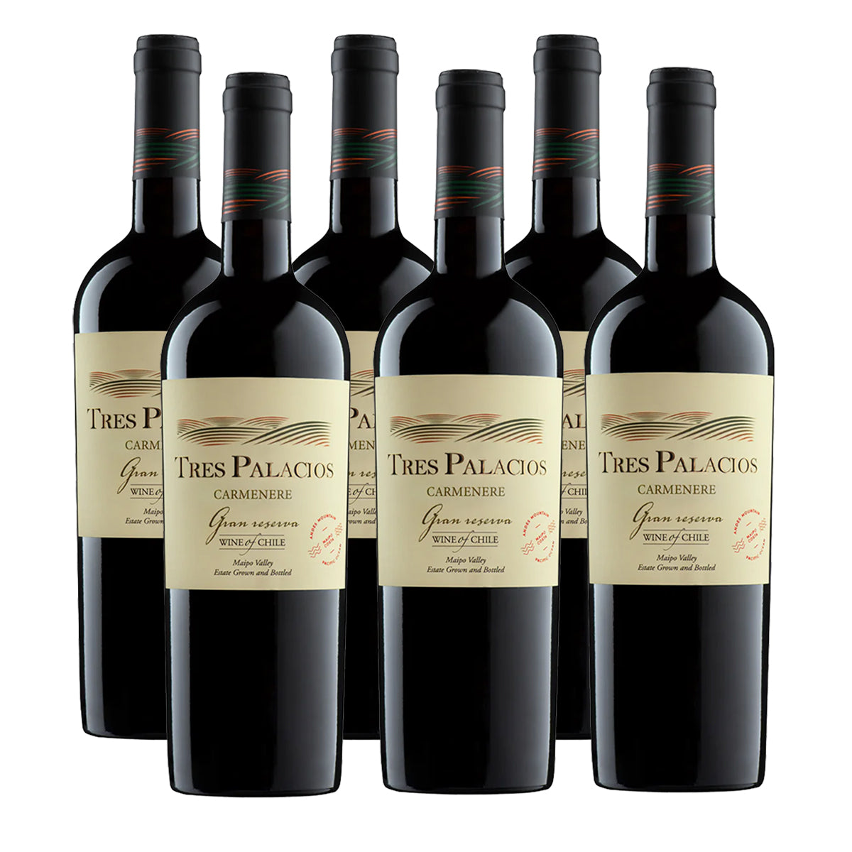 CAJA X 6 TRES PALACIOS GRAN RESERVA CA 750 CC – El Mundo del Vino